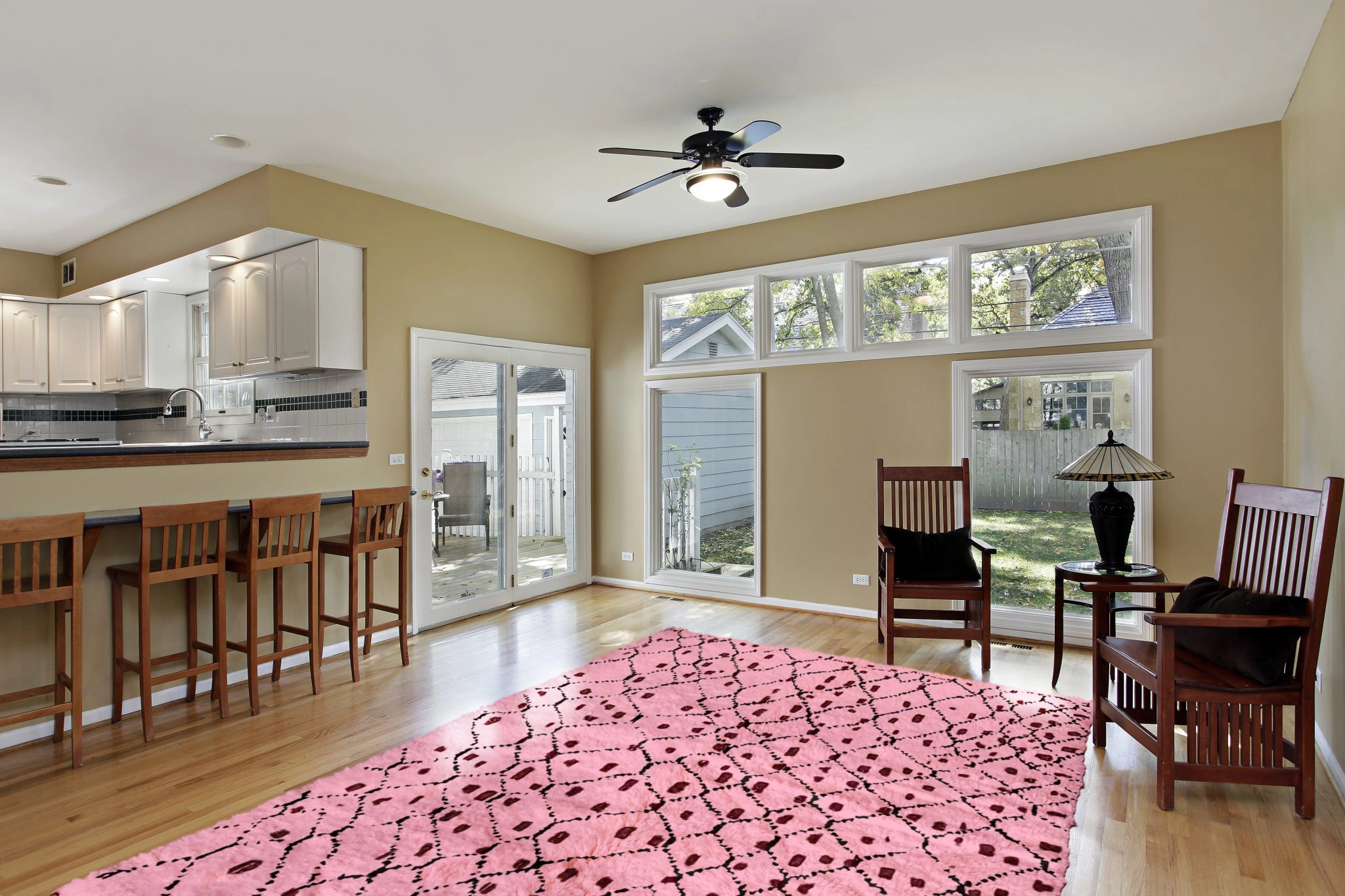 Pink and Black Moroccan Rug with Lozenges Pattern - Moroccan Carpet & Rug