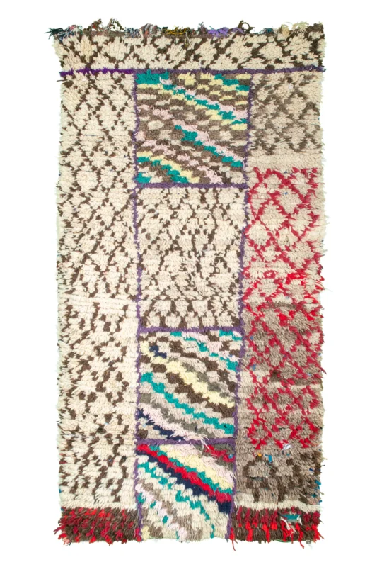 Boucherouite Rug - Vibrant Moroccan Handwoven Recycled Fabric Rug (6.4 ...