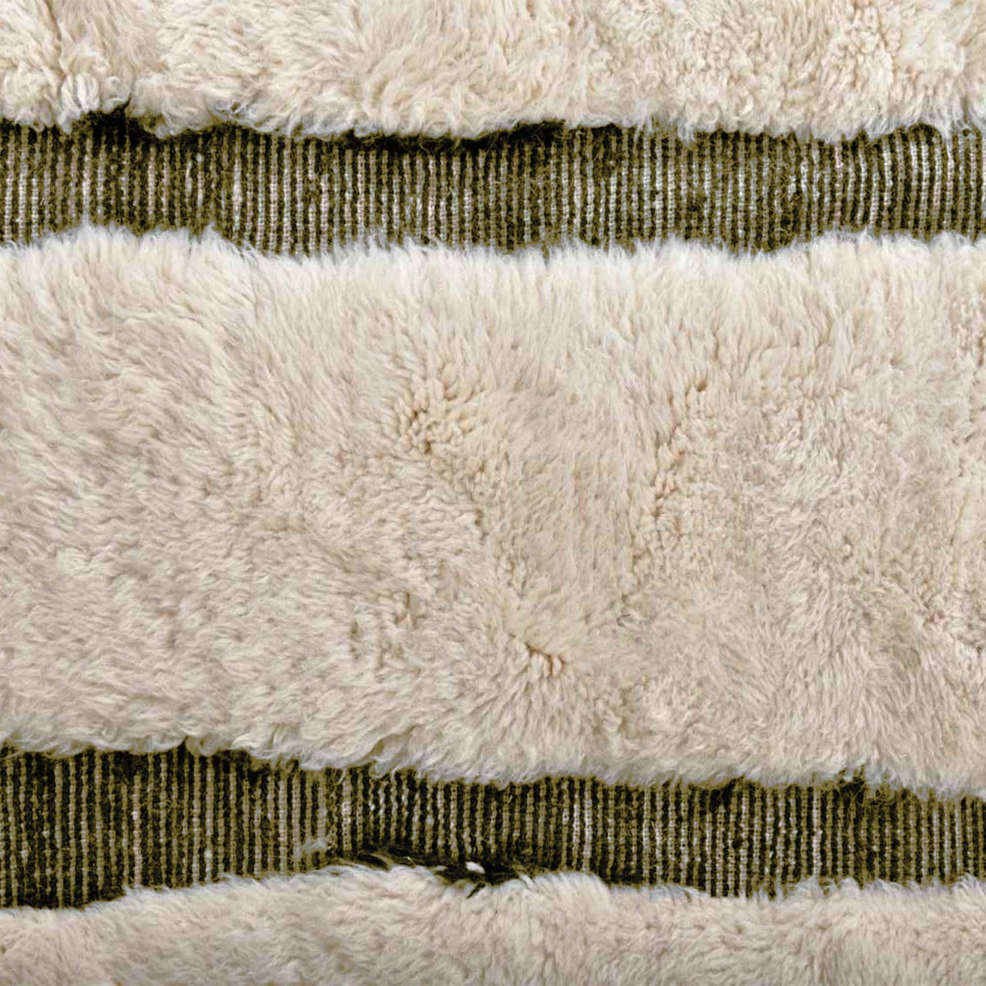 Moroccan Rug Beni Ourain 7x10 Wool Ivory Olive Green Minimalist Living ...