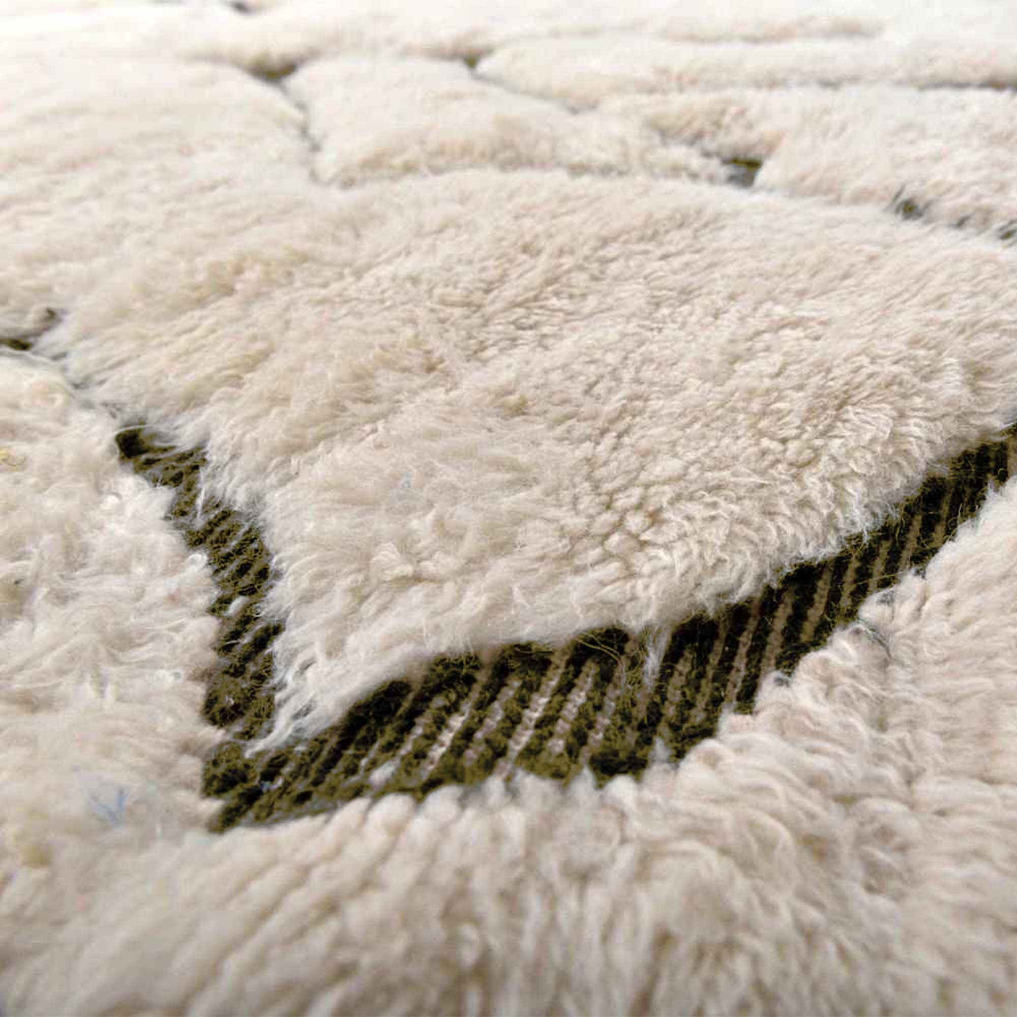 Moroccan Rug Beni Ourain 7x10 Wool Ivory Olive Green Minimalist Living ...